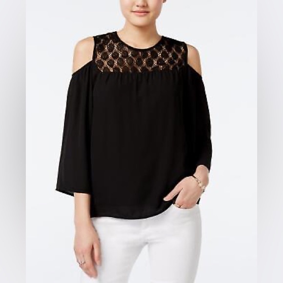NY Collection | Tops | New Cold Shoulder Ny Collection Black Shirt ...